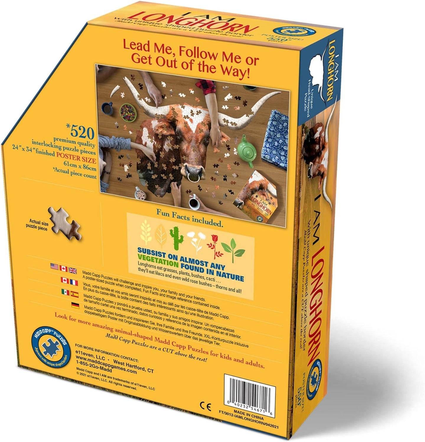 I Am Longhorn 550 Piece Puzzle For Sale — Skulls Unlimited ...