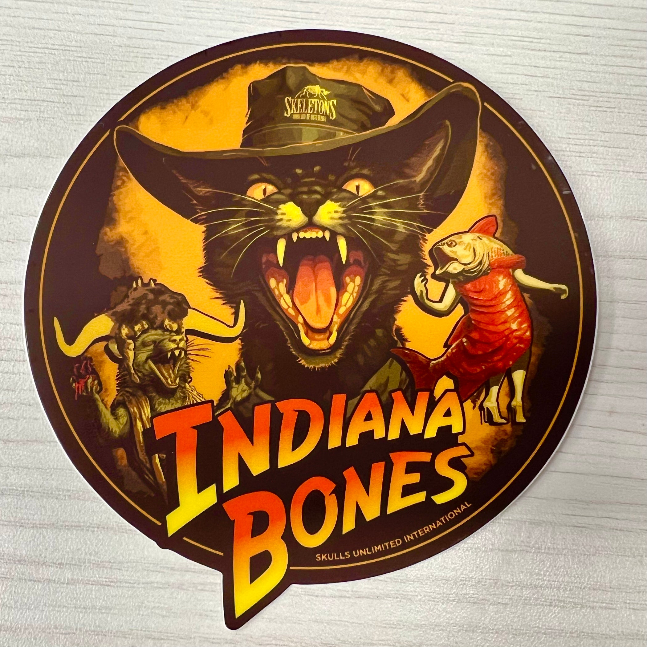 Indiana Bones Temple Of Tuna Sticker For Sale — Skulls Unlimited ...